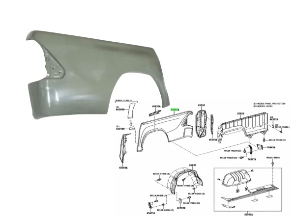 LATERAL CAJA HILUX 2016- DOB.CAB SRV / SRX RH - VCA Repuestos