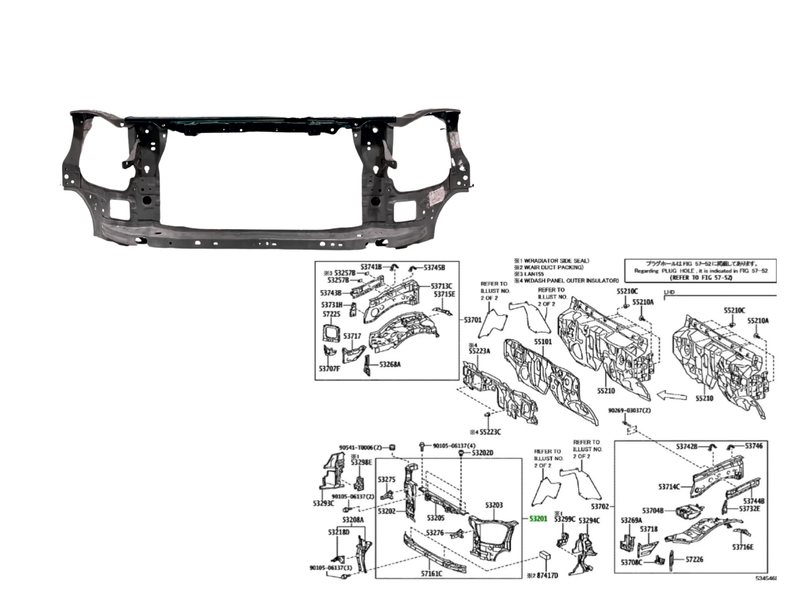 FRENTE INTERIOR HILUX 2016- / SW4 2016- ORIG - VCA Repuestos