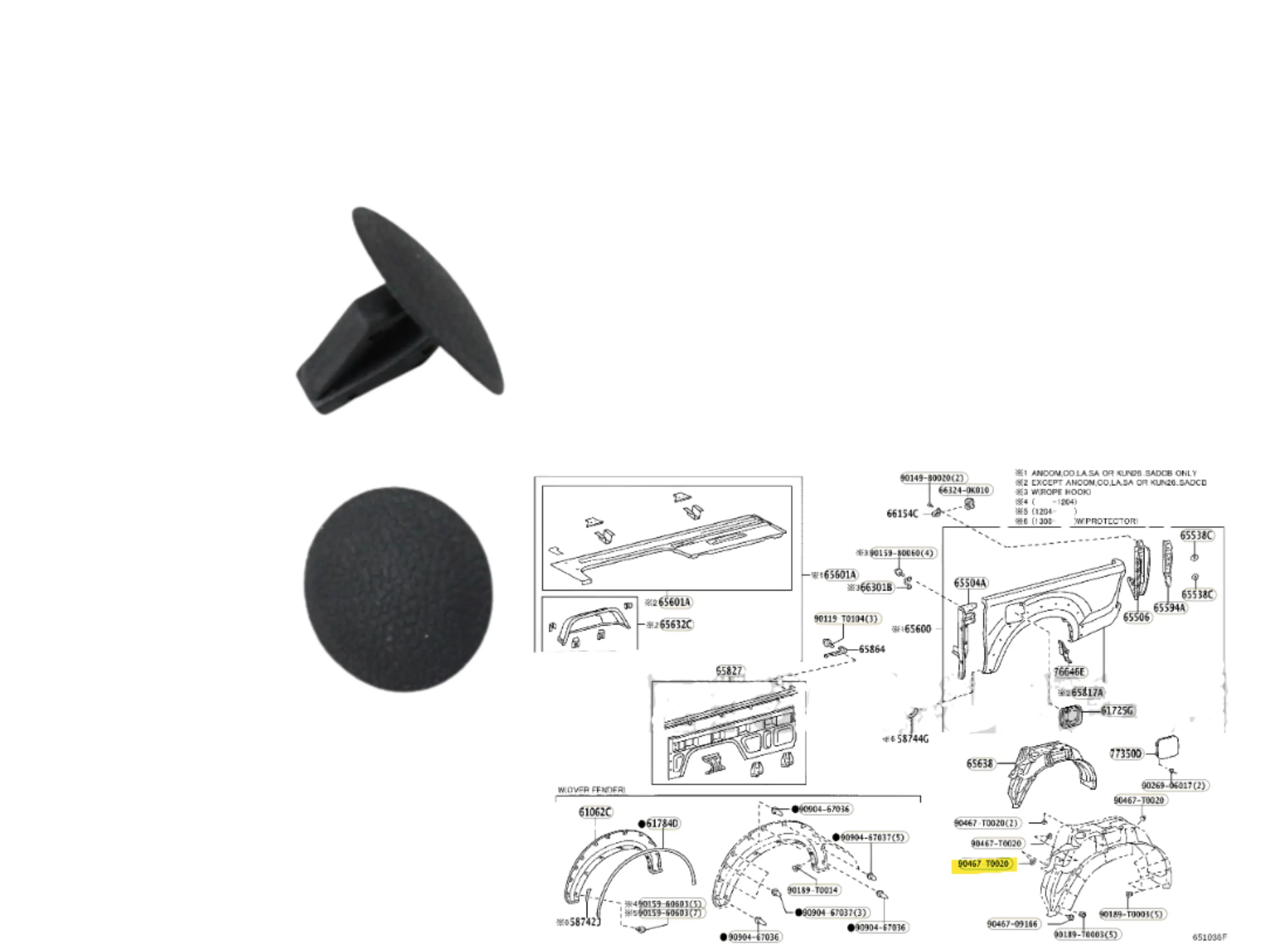 CLIP GUARDAPLAST TRASERO HILUX 2005- LLEVA 5 POR LADO - VCA Repuestos