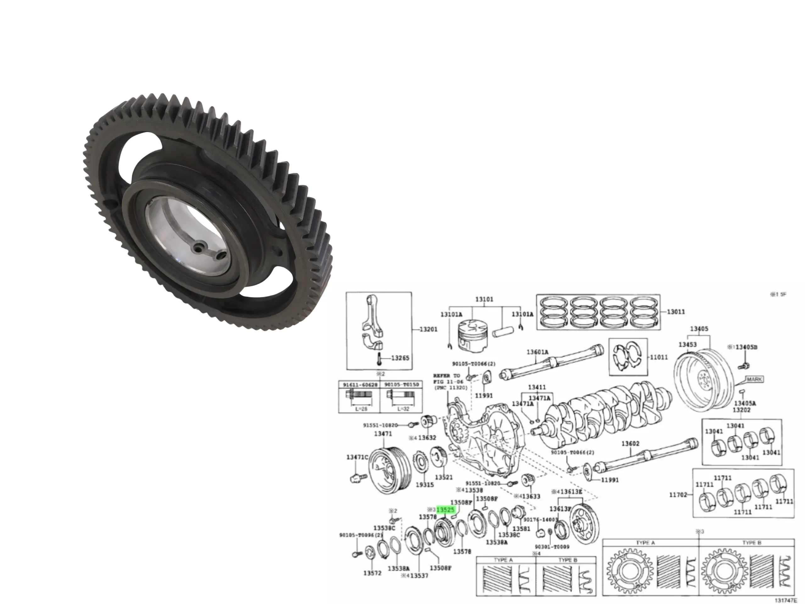 ENGRANAJE INTERMEDIO HILUX/SW4 2005- 1KD 3.0 *SOLO ENGRANAJE* - VCA ...